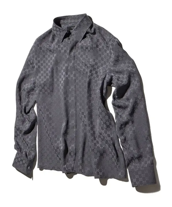 Gucci Gg Jacquard Shirt - Grey