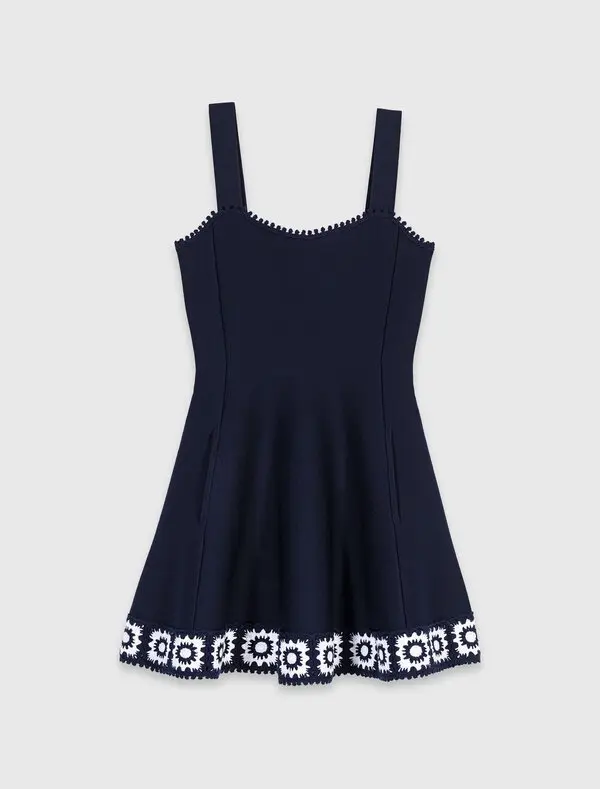 Maje Dress With Crochet Panels