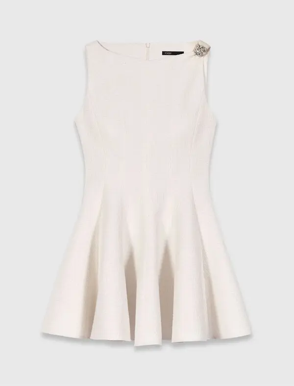 Maje Short Flared Tweed Dress