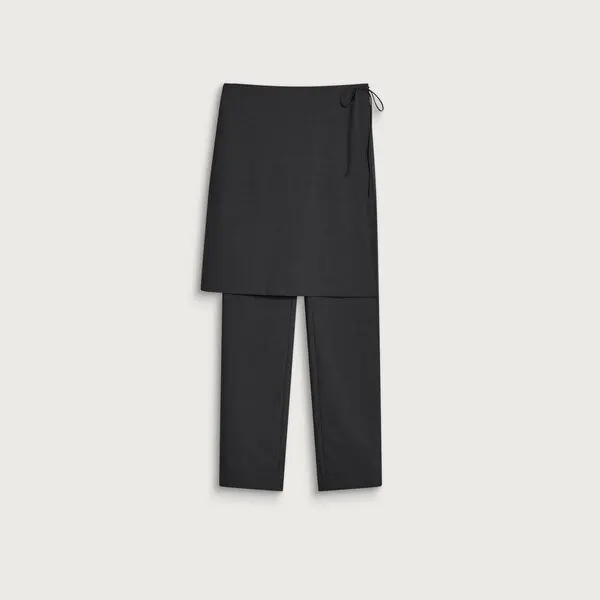 ST. AGNI Wool Sarong Pants - Dark Graphite