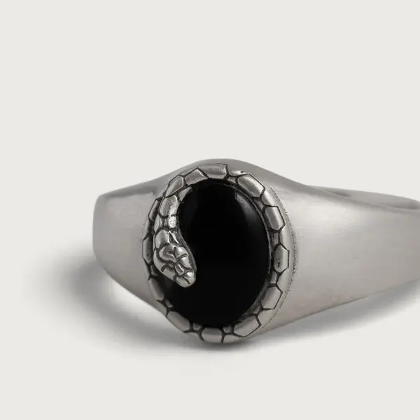 SERGE DENIMES Onyx Serpent Ring