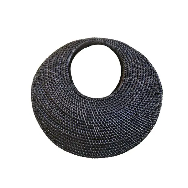 OHSUN Maxine Rattan Beach Bag - Black