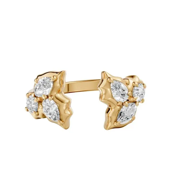 AYA FINE JEWELRY Ivy Mixed-shape Lab Grown Diamond Cluster Open Ring In Gold - Yellow