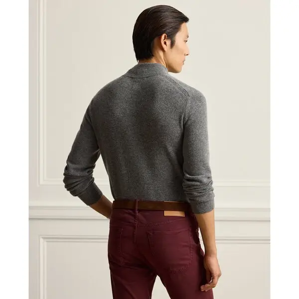 Ralph Lauren Textured Cashmere Quarter-zip Sweater