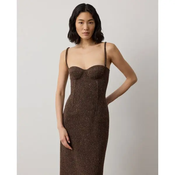 Ralph Lauren Jocey Wool-blend Donegal Tweed Day Dress