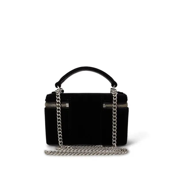 Ralph Lauren Logo Velvet Small Hallee Crossbody Bag - Black
