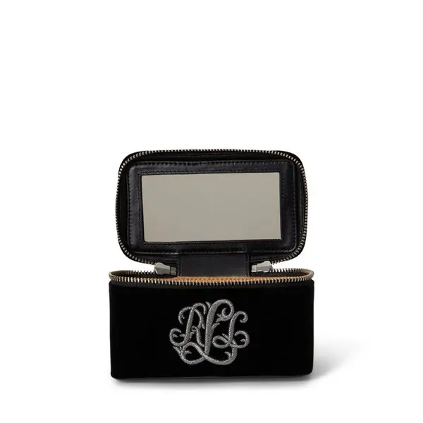 Ralph Lauren Logo Velvet Small Hallee Crossbody Bag - Black