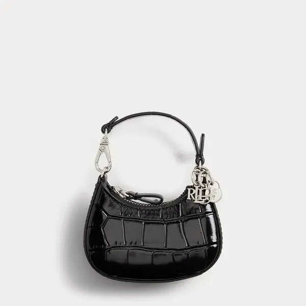 Ralph Lauren Croc-embossed Leather Marcy Charm - Black