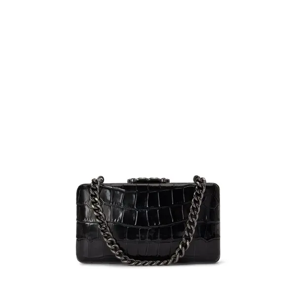 Ralph Lauren Croc-embossed Small Franki Clutch