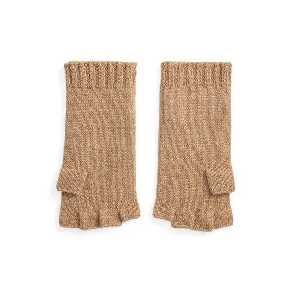 Ralph Lauren Cable Wool-cashmere Fingerless Gloves - Camel