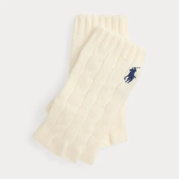 Ralph Lauren Cable Wool-cashmere Fingerless Gloves - Cream