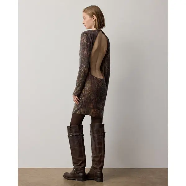 Ralph Lauren Keney Embellished Floral Long Sleeve Mini Dress