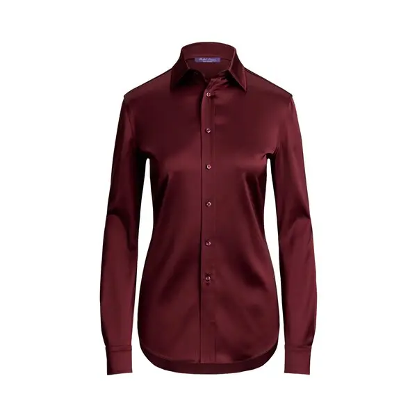 Ralph Lauren Cameron Ii Straight Fit Satin Shirt