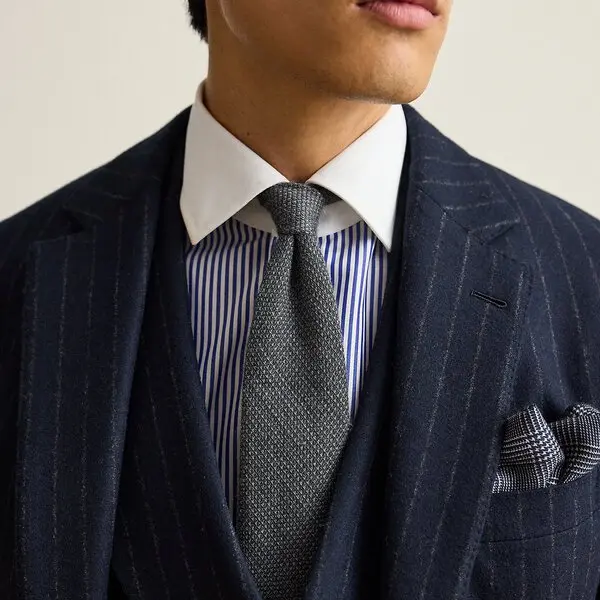 Ralph Lauren Textured Wool-silk-cashmere Neck Tie - Grey