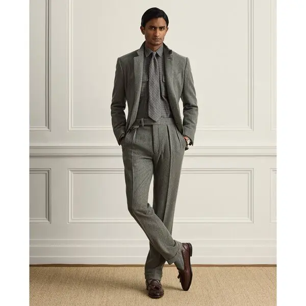 Ralph Lauren Gregory Hand-tailored Tick-weave Trouser