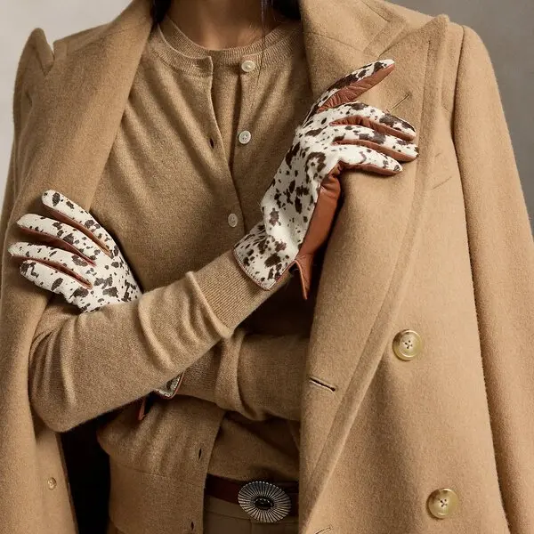 Ralph Lauren Haircalf-leather Gloves - Cognac