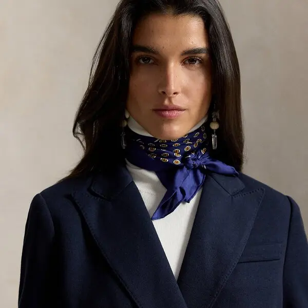 Ralph Lauren Foulard Silk Square Scarf - Bright Navy
