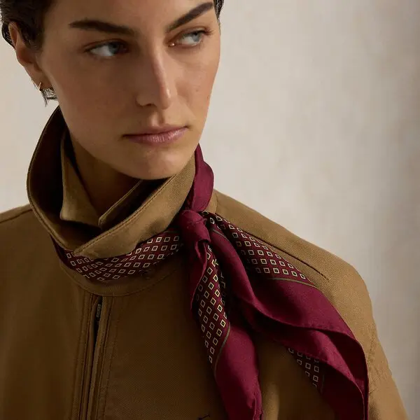Ralph Lauren Foulard Silk Square Scarf - Wine Multi