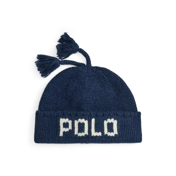 Ralph Lauren Logo Tassel Wool Beanie