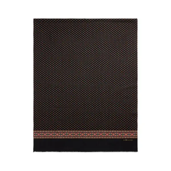Ralph Lauren Foulard Wool Fringe Scarf
