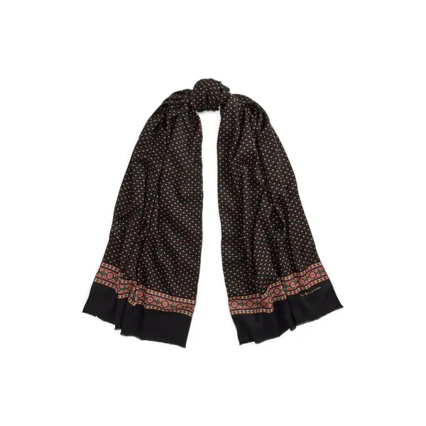 Ralph Lauren Foulard Wool Fringe Scarf