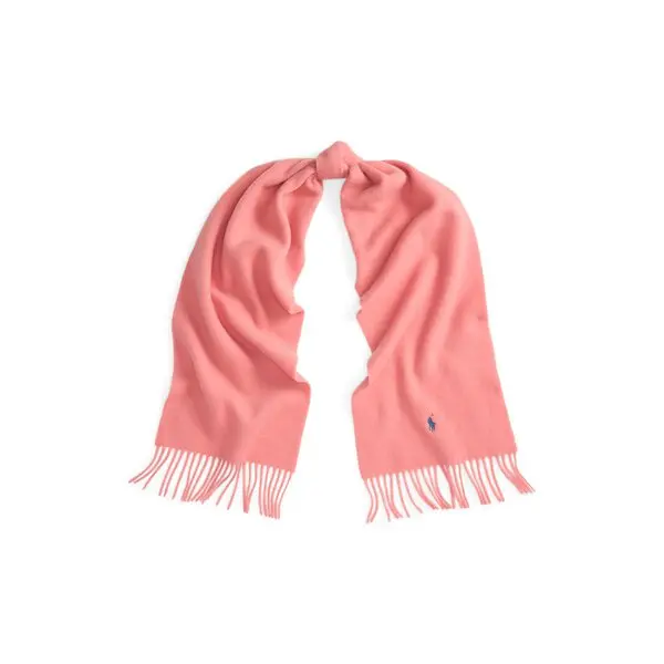 Ralph Lauren Fringe-trim Wool Scarf - Berry
