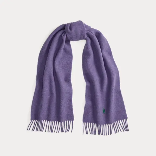 Ralph Lauren Fringe-trim Wool Scarf - Purple