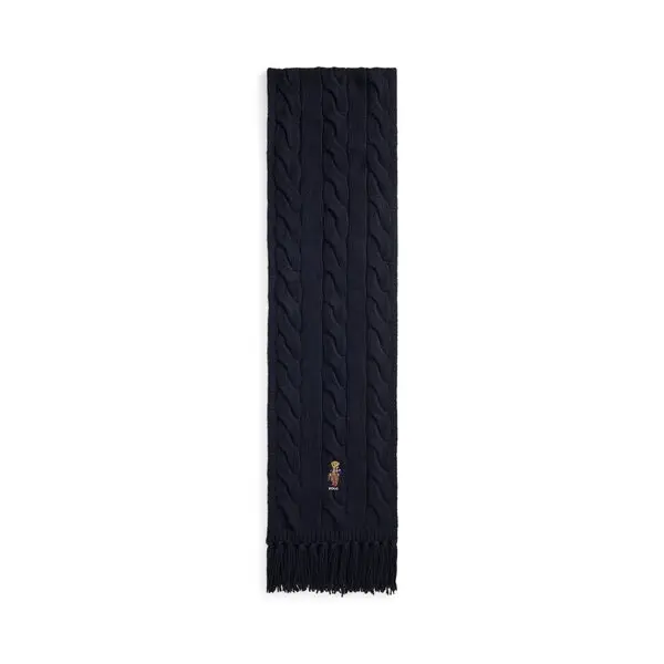 Ralph Lauren Polo Bear Cable-knit Scarf - Navy