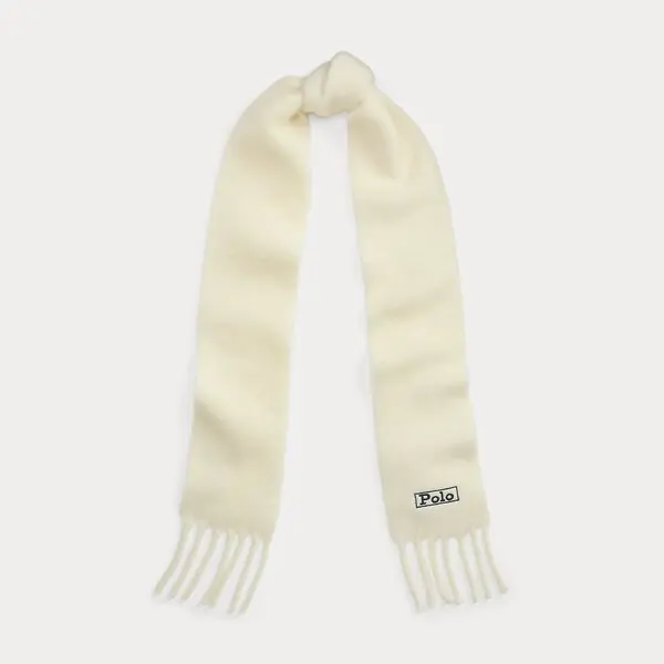 Ralph Lauren Brushed Wool-blend Fringe Scarf - Cream