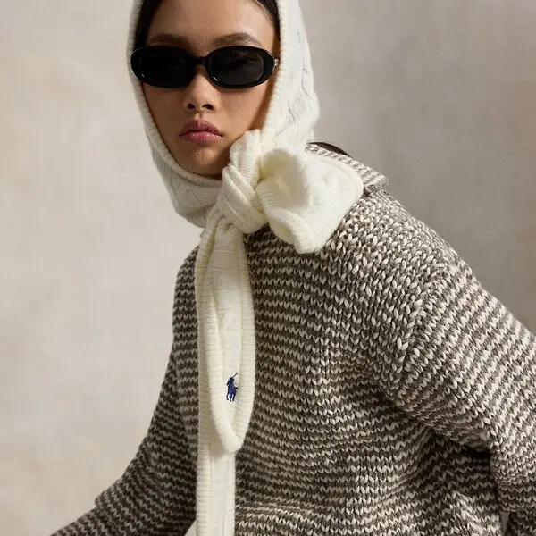 Ralph Lauren Cable-knit Wool-cashmere Wrap Snood - Cream