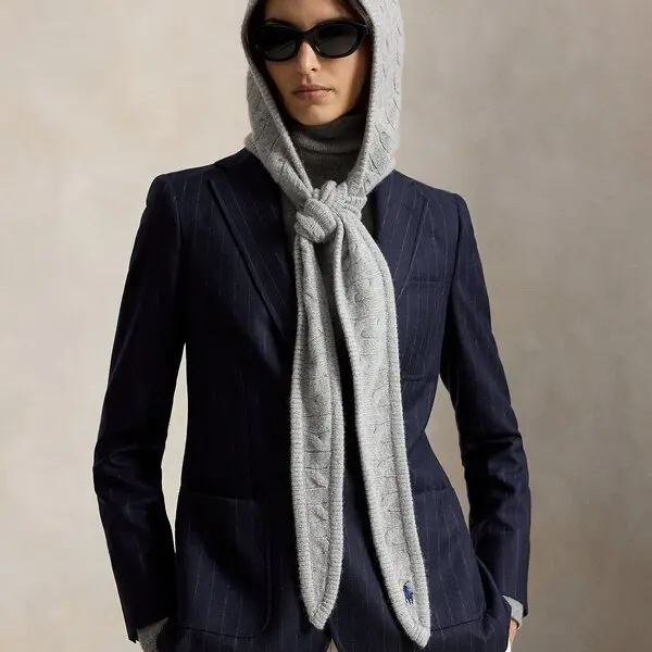 Ralph Lauren Cable-knit Wool-cashmere Wrap Snood