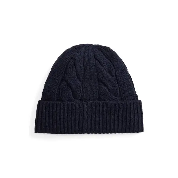 Ralph Lauren Polo Bear Cable Knit Beanie - Navy