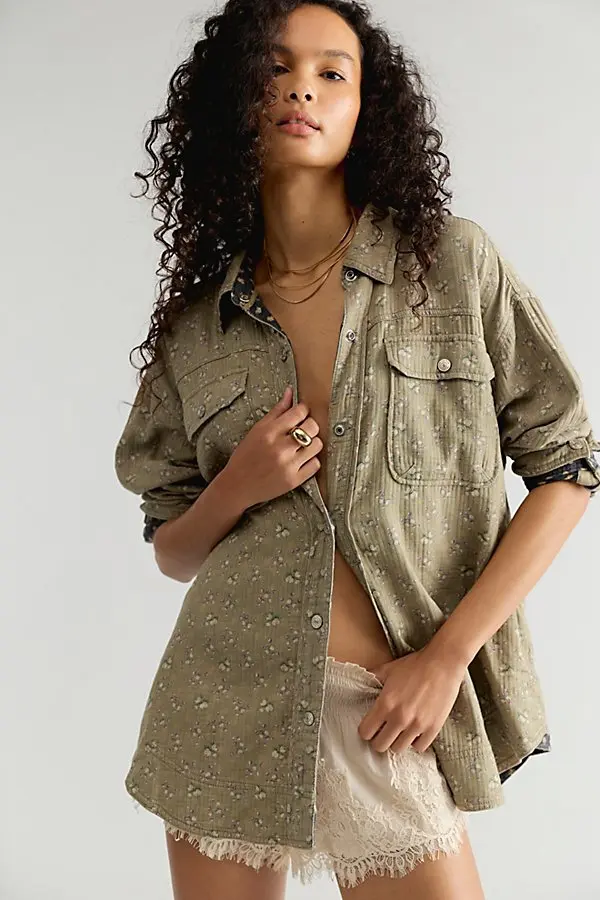 Free People We The Free Rose Garden Top - Sage Combo