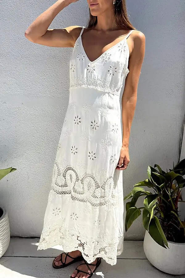 MADLY VINTAGE 90s Cutwork Maxi Dress