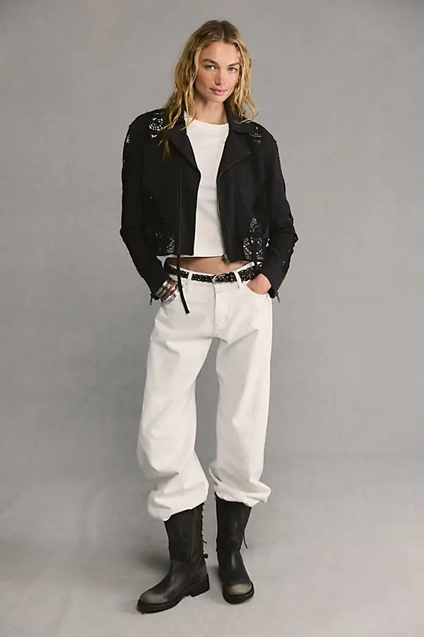 Free People Ivy Bloom Moto Cardigen
