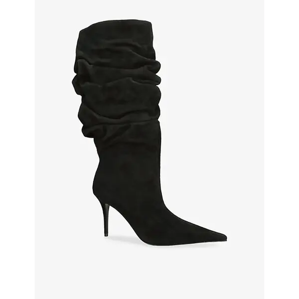 Amina Muaddi Anok 90 Heeled Suede Knee-high Boots