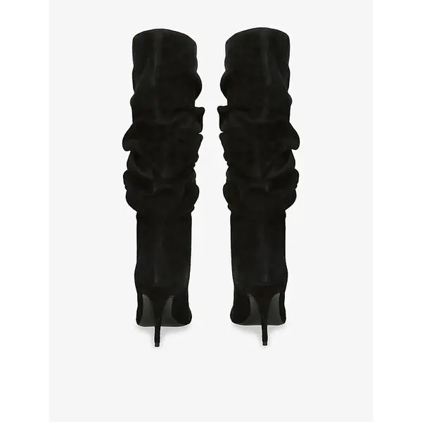 Amina Muaddi Anok 90 Heeled Suede Knee-high Boots