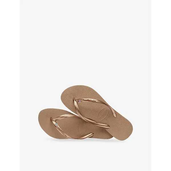 Havaianas Slim Crystal-embellished Rubber Flip-flops