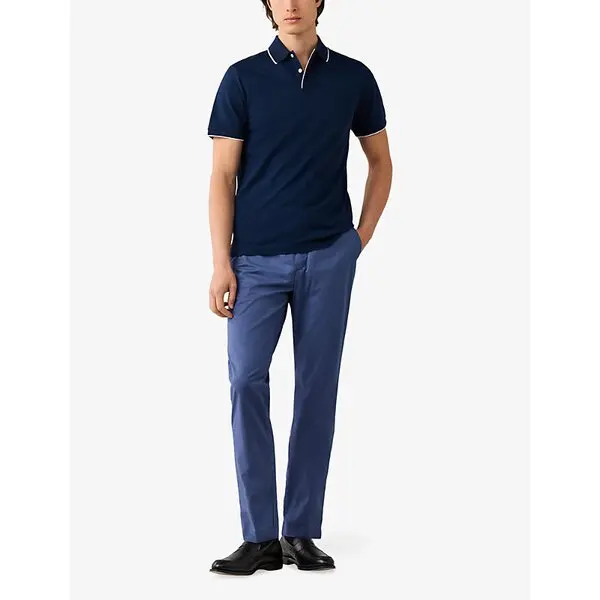 HACKETT Logo-embroidered Short-sleeve Cotton Polo