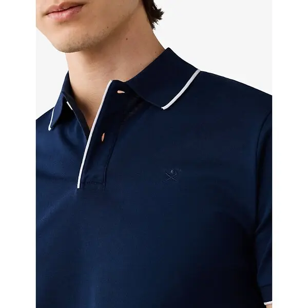 HACKETT Logo-embroidered Short-sleeve Cotton Polo
