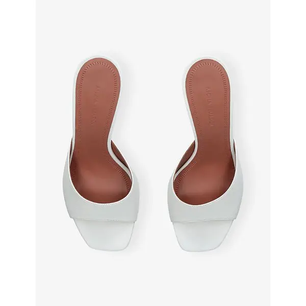 Amina Muaddi Lupita 70 Leather Heeled Mules