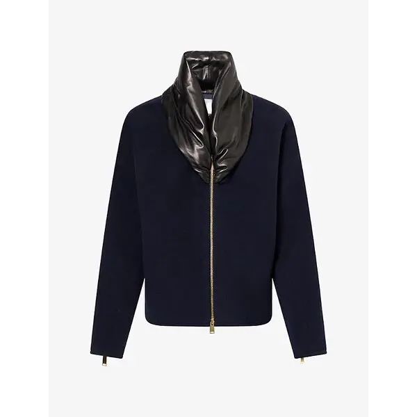 DARKPARK Anya Cashmere And Wool Leather Collar Bomber Jacket