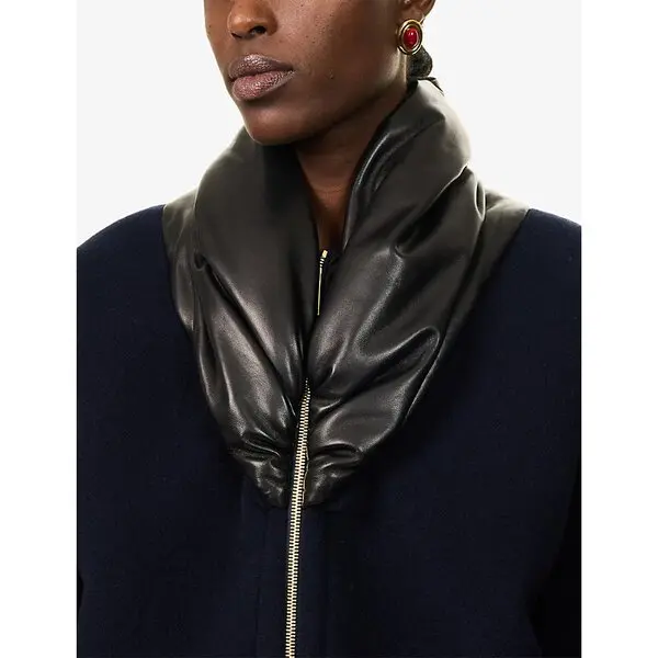 DARKPARK Anya Cashmere And Wool Leather Collar Bomber Jacket