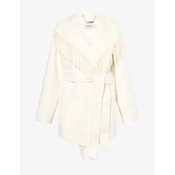 Simkhai Rowen Fringed Wool-blend Jacket