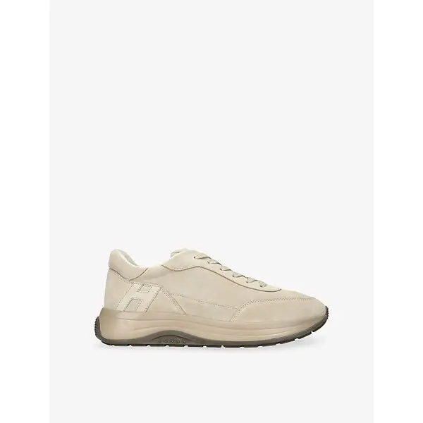 Hogan Allacciato Suede And Leather Trainers - Beige