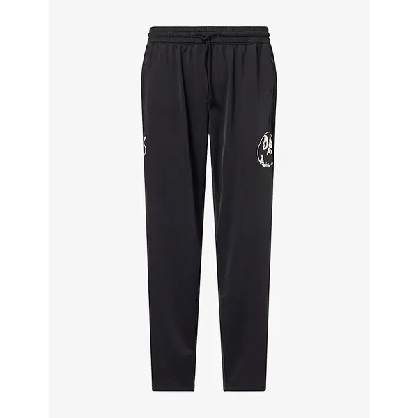 ADIDAS Y-3 Graphic-print Soft-shell Jogging Bottoms - Black