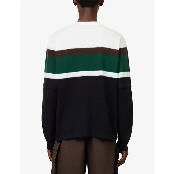 Sacai Chusen-dyed Long-sleeve Cotton T-shirt