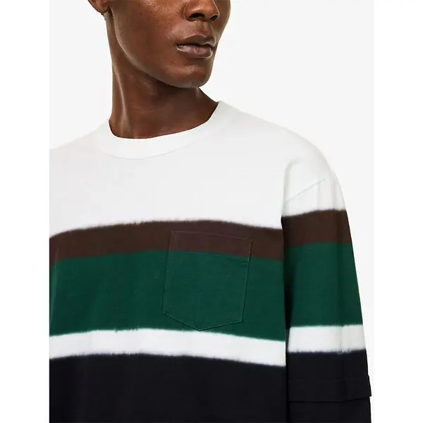 Sacai Chusen-dyed Long-sleeve Cotton T-shirt