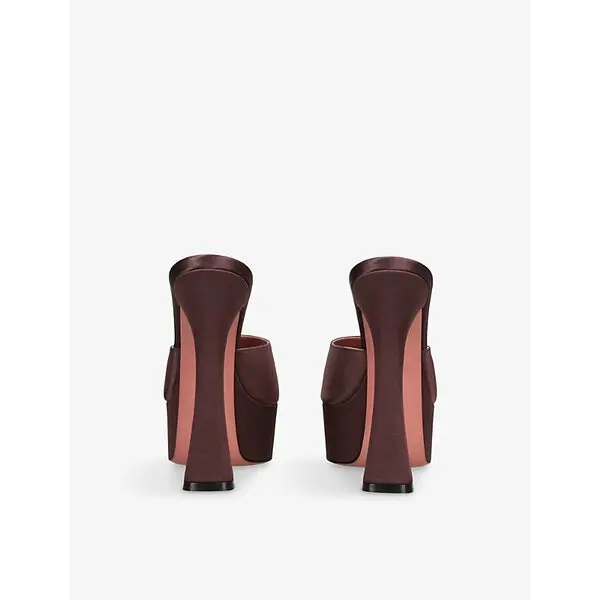 Amina Muaddi Dalida 140 Heeled Satin Mules