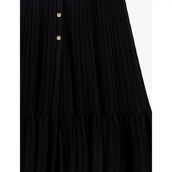 Maje Ruffled V-neck Knitted Maxi Dress